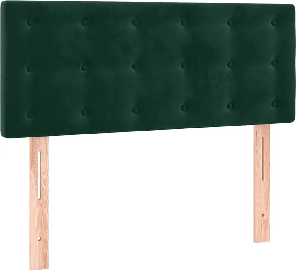 Box spring postel s matrací tmavě zelená 100x200 cm samet 3141530