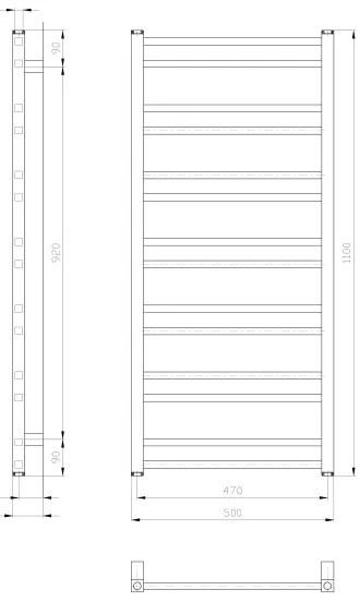 Sapho - Koupelnový radiátor METRO DOS 343W/230V 50x110 cm matná bílá