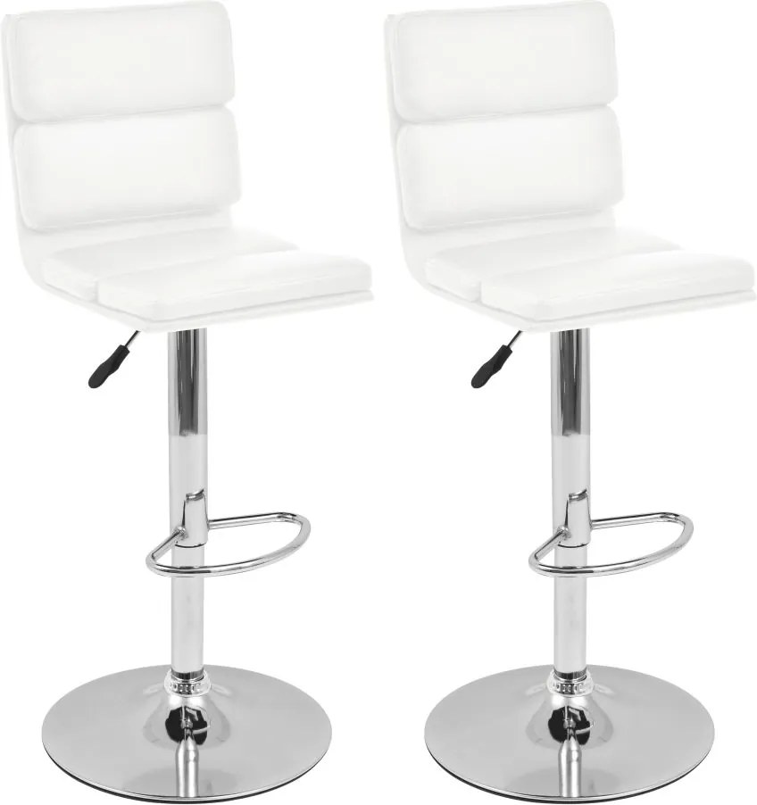 Otočné barové židle 2 ks z umělé kůže | bílé