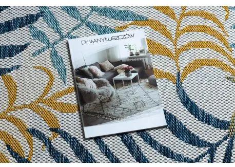 Dywany Luszczow Kusový koberec SISAL COOPER Listy 22251 ecru / tmavě modrá Rozměr koberce: 140 x 190 cm