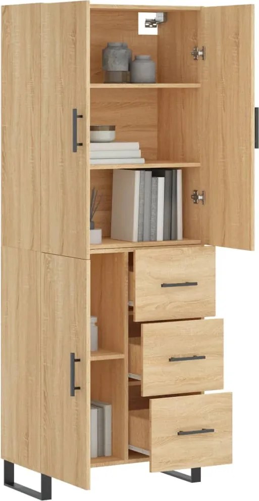 Skříň highboard dub sonoma 69,5 x 34 x 180 cm kompozitní dřevo 3195926