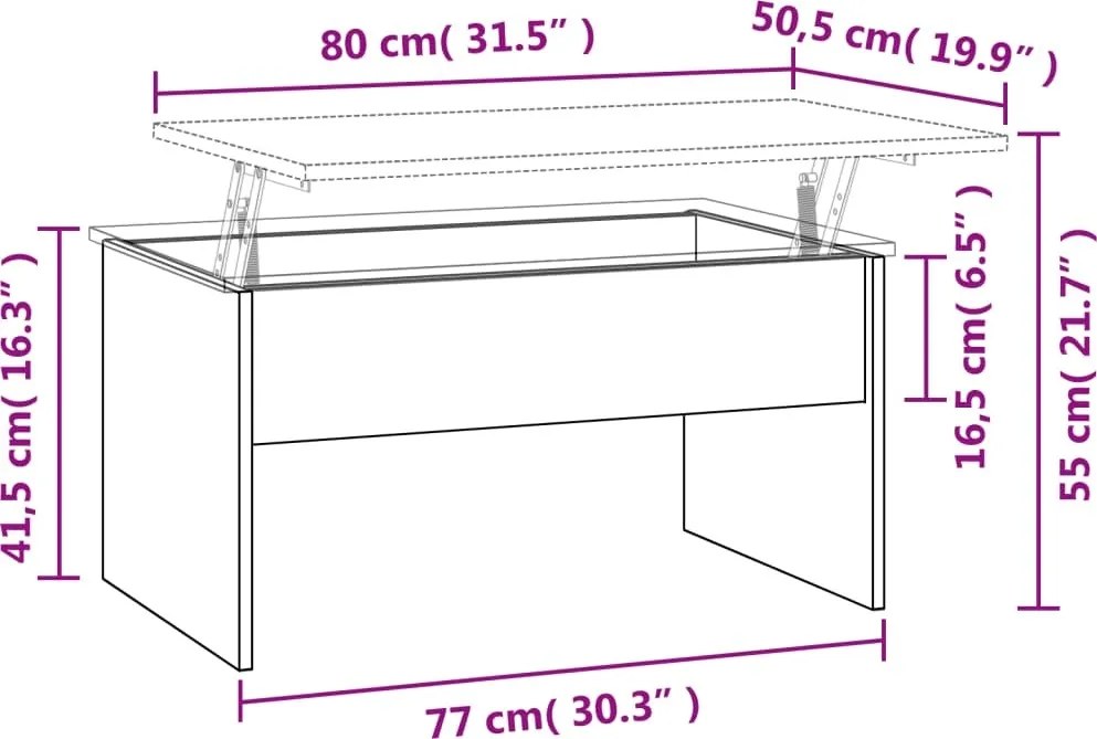 vidaXL Konferenční stolek 80x50,5x41,5 cm kompozitní dřevo [809642] Barva: Betonová šedá