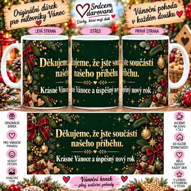 Vánoční hrnek 300 ml – Vánoční poděkování – dárek pro obchodní partnery