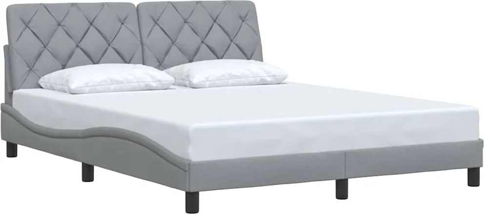 Rám postele bez matrace světle šedý 160 x 200 cm textil 3310608