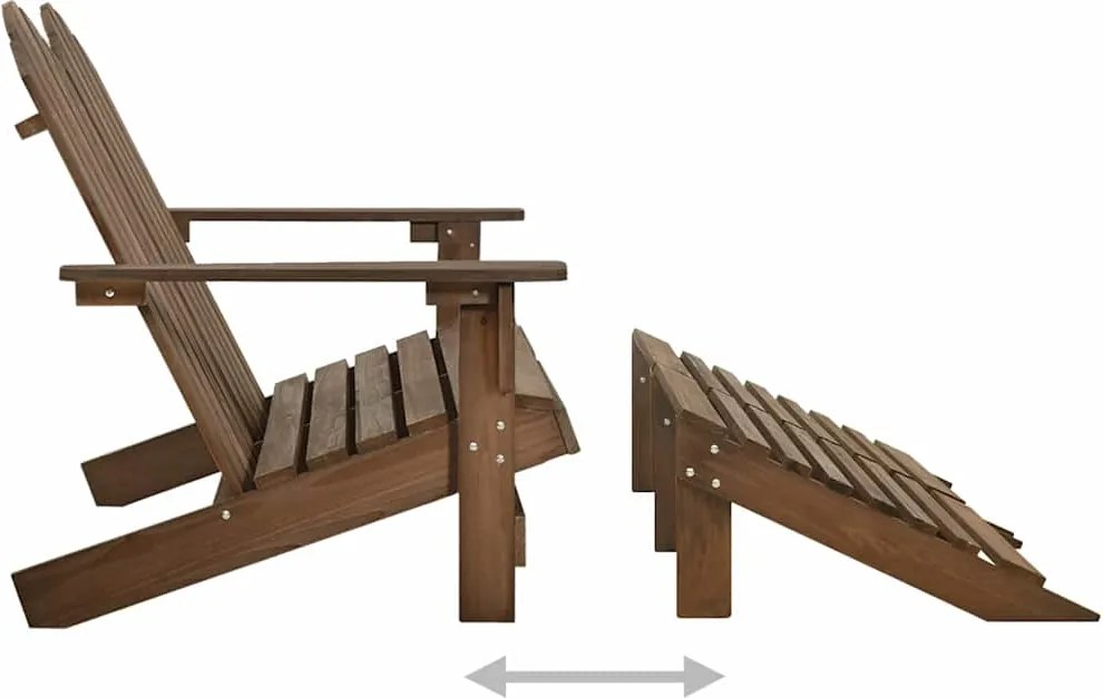 2místná zahradní židle Adirondack s podnožkou jedle hnědá 315911