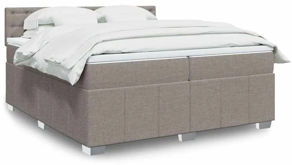 Box spring postel s matrací taupe 200x200 cm textil 3287193