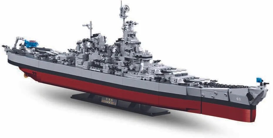 Sluban Model Bricks M38-B1291 Bitevní loď USS Missouri 1:350