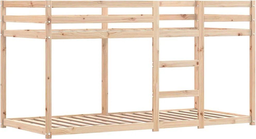 Dětská patrová postel se závěsy modrá 90 x 190 cm borovice 3283905