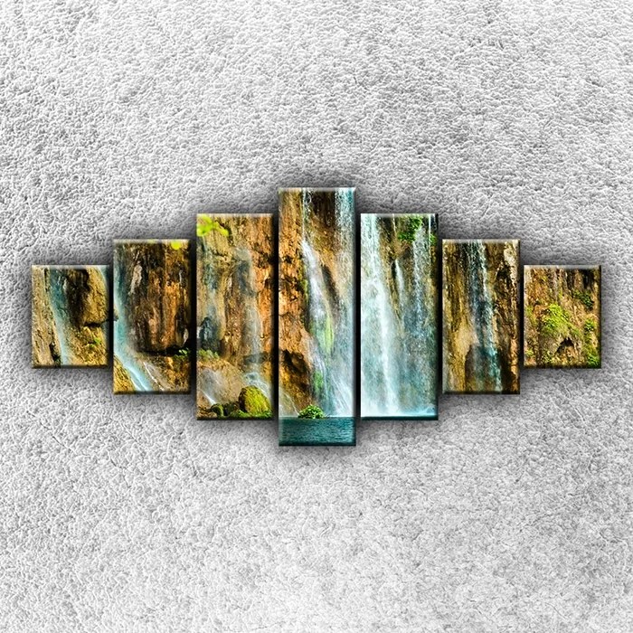 7 dílný obraz Skalní vodopád