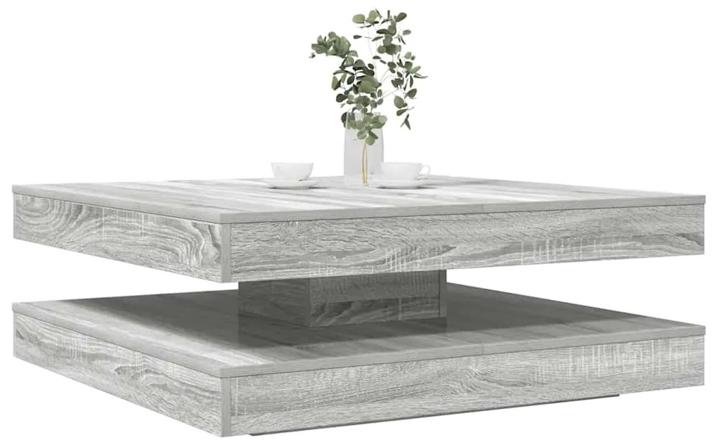 Konferenční stolek otočný o 360º šedý sonoma 90x90x34,5 cm 3321356