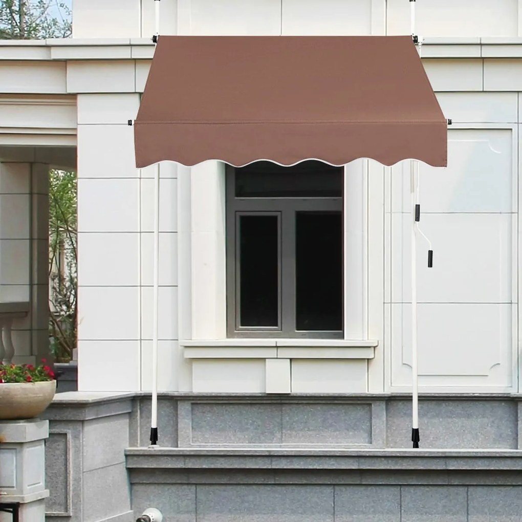 Costway 150 cm široká příchytná markýza bez vrtání, balkonová