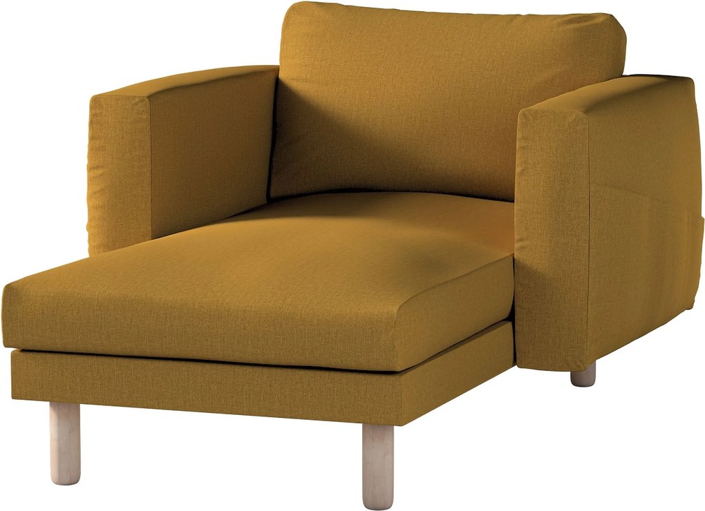 Potah na IKEA Norsborg šezlong s loketními opěrkami barva žlutá látka pletený vzor