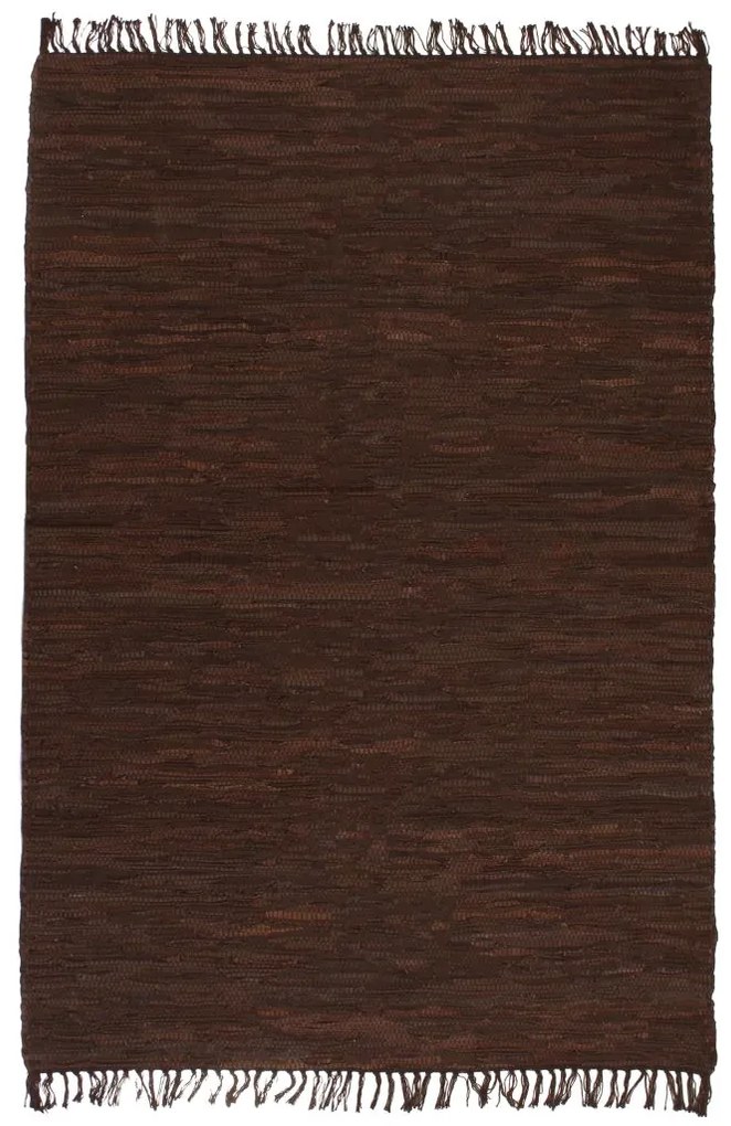 Ručně tkaný koberec Chindi kůže - hnědý | 120x170 cm