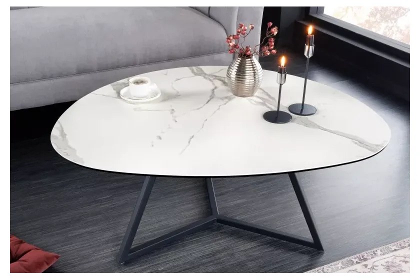 Massive home | Konferenční stolek MARVELOUS WHITE 90 CM keramika