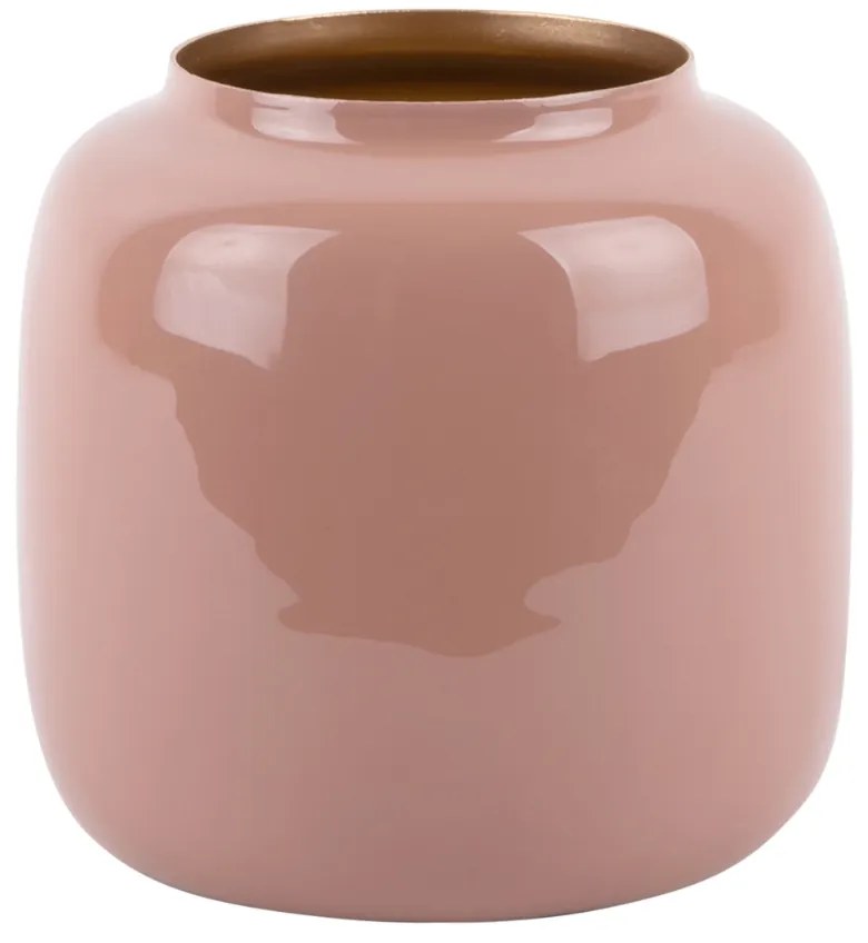 OnaDnes -20% Time for home Růžová kovová váza Ivyna 13,5 cm