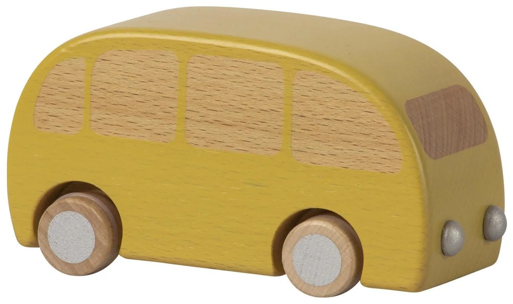 Maileg Dřevěný autobus Yellow, žlutá barva, přírodní barva, dřevo