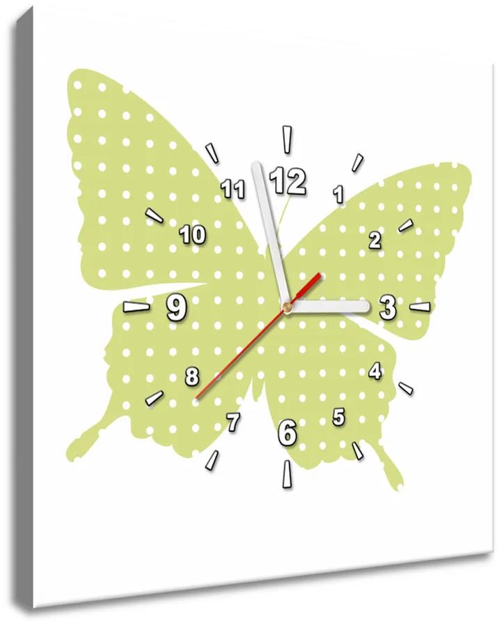 Gario Obraz s hodinami Tečkovaný motýlek Rozměry: 40 x 40 cm