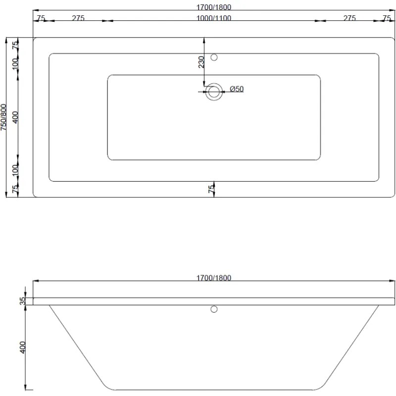 Mexen Cube obdélníková vana 180 x 80 cm s pláštěm 1-křídlovou zástěnou 100 cm, Průhledné, Černá - 550518080X9410117000