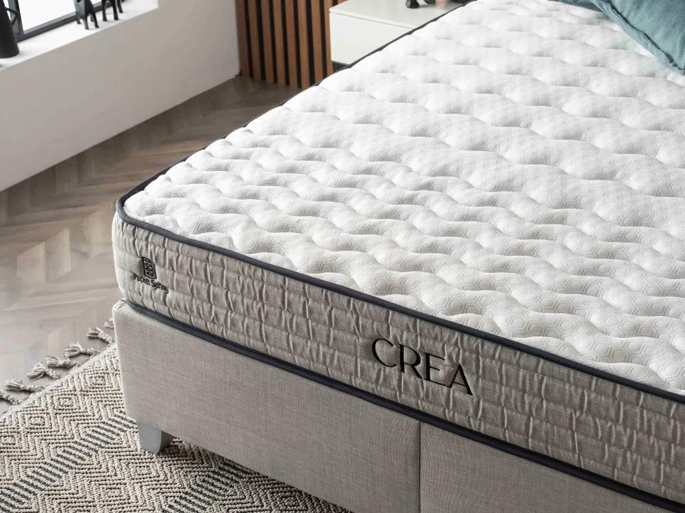 Čalouněná postel CREA NEW s matrací - světle šedá 90 × 200 cm