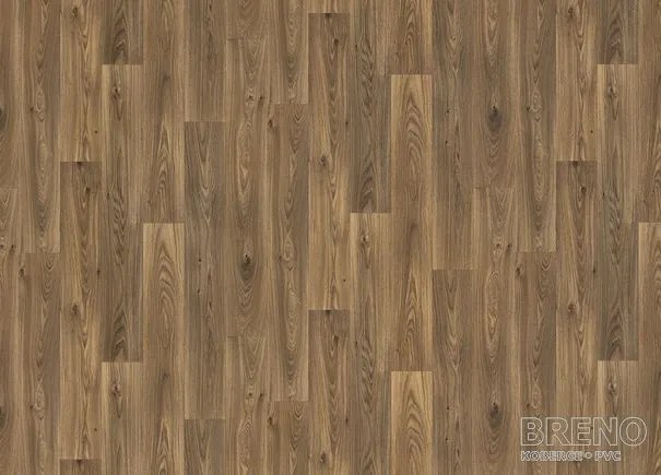 Breno PVC QUINTEX Gambel Oak 669D – tmavě hnědé dřevo, šíře 400 cm