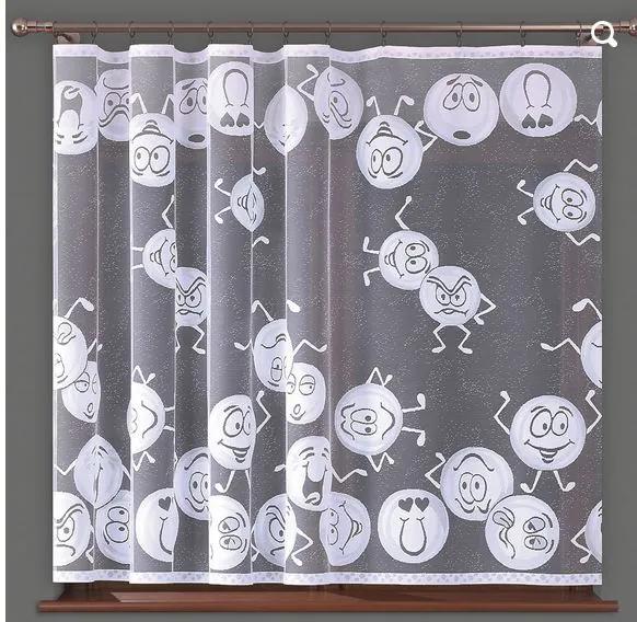 Záclony dětské kusové s řasící páskou W-624676 Emoji ( více rozměrů ), Rozměry 200x150cm