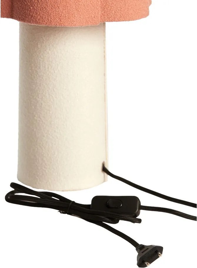 Stolní lampa v lososové barvě/krémová s textilním stínidlem (výška 50 cm) Musaby – Light & Living