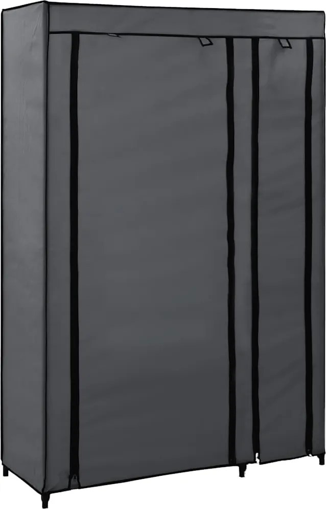 Skládací šatní skříň šedá 110 x 45 x 175 cm textil 282423