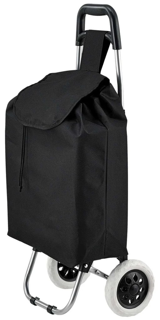 Eshopist Kolečková nákupní taška  Meran skládací, černá, s velkými kolečky, 35 l