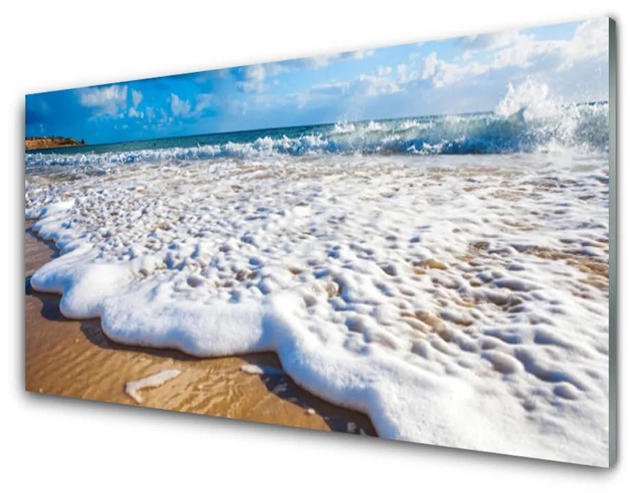 Obraz na skle Pláž Moře Pisek Příroda 140x70 cm