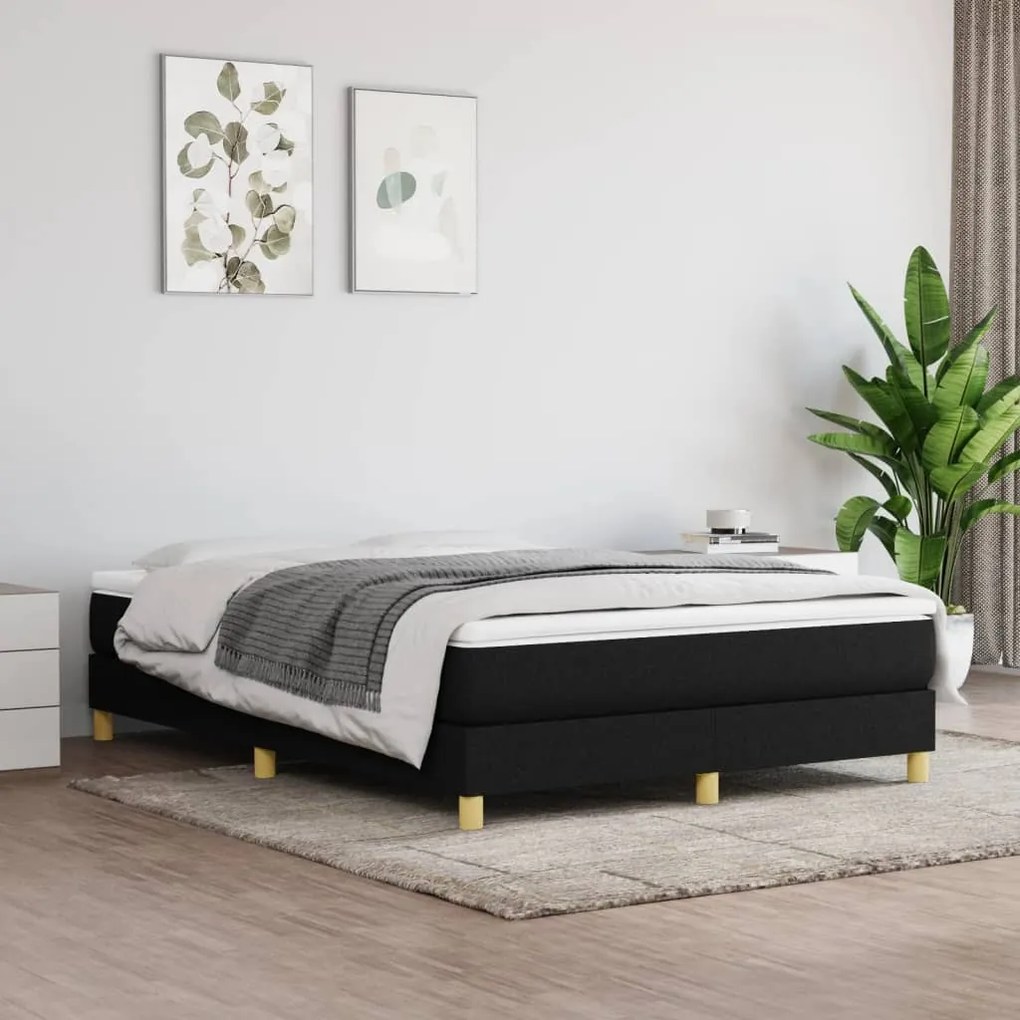 Rám postele s boxspringem černý 140 x 190 cm textil 3120608