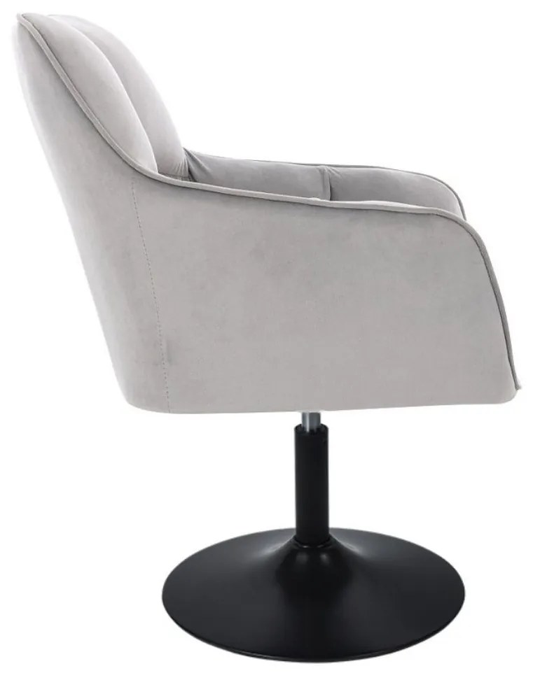 LuxuryForm DESIGN Otočné křeslo AMALFI VELUR na černém talíři - světle šedé