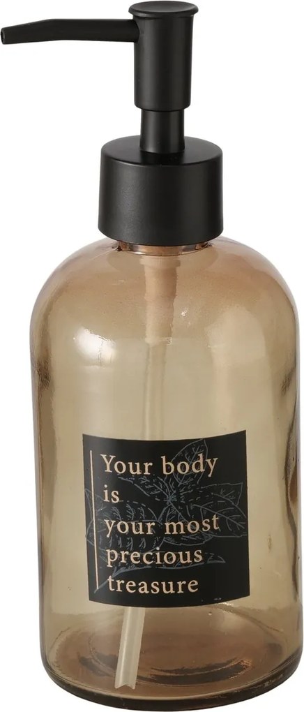 Dávkovač mýdla Thea, hnědá/s černými prvky, 420 ml