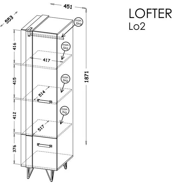 Šatní skříň LOFTER 2