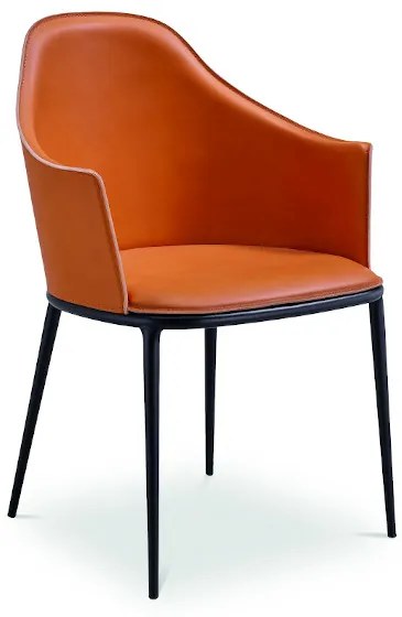 MIDJ - Kožená židle LEA s područkami