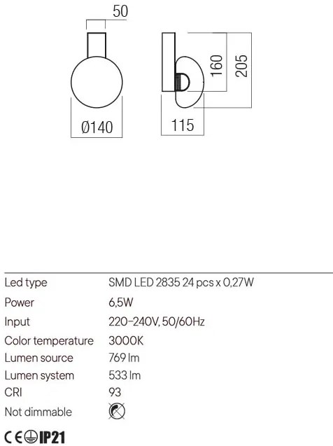 Redo Designové LED nástěnné svítidlo SINCLAIR Barva: Černá