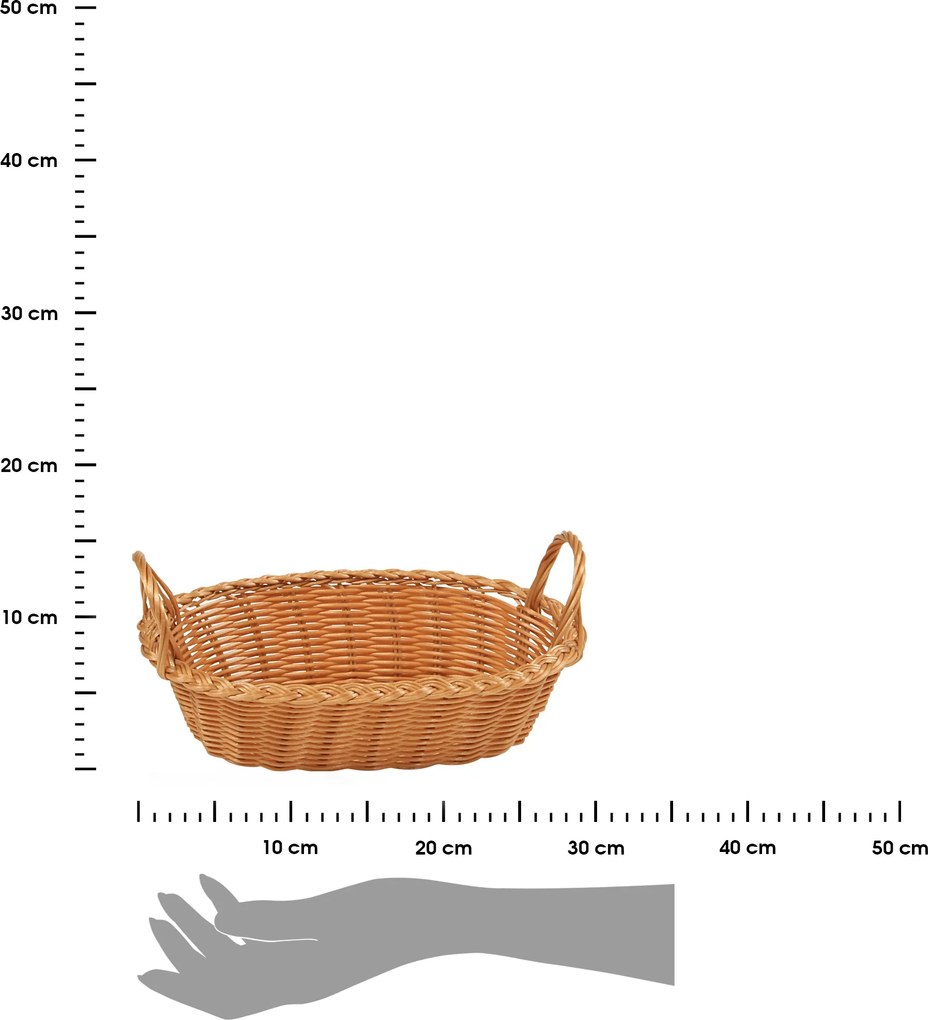 Plastový oválný košík RONNY 29x18 cm hnědý