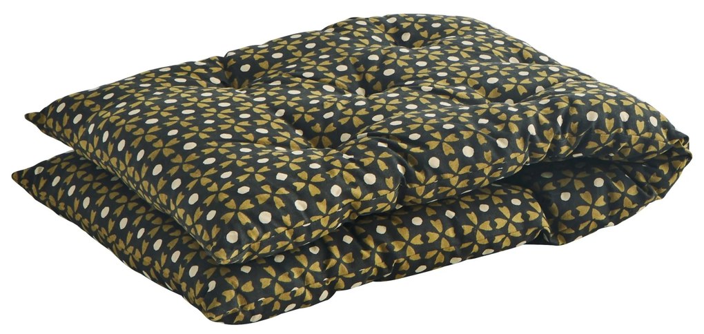 MADAM STOLTZ Prošívaná matrace Black/Mustard 45 x 125 cm, žlutá barva, textil