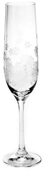 Crystalex - Bohemia Crystal Sklenice na šampaňské Viola Sněhové vločky 190 ml, 6 ks