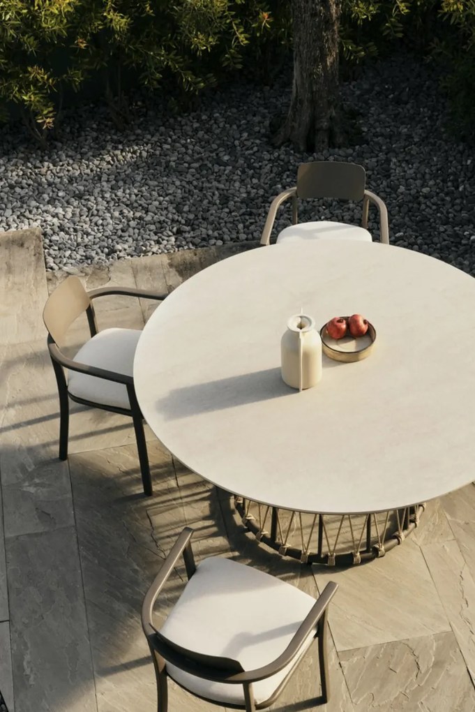 BIZZOTTO Kulatý zahradní jídelní stůl LANAI hnědý 150 cm 0660544