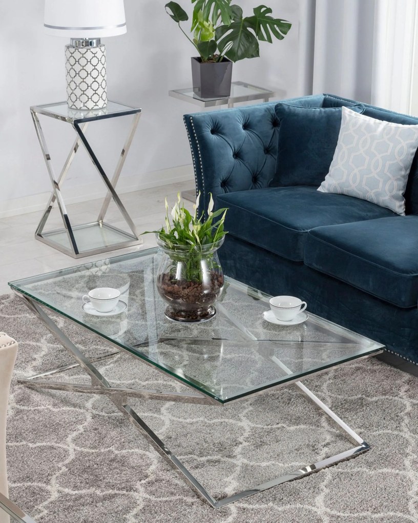 Stolek Flavio silver 130x70x41cm