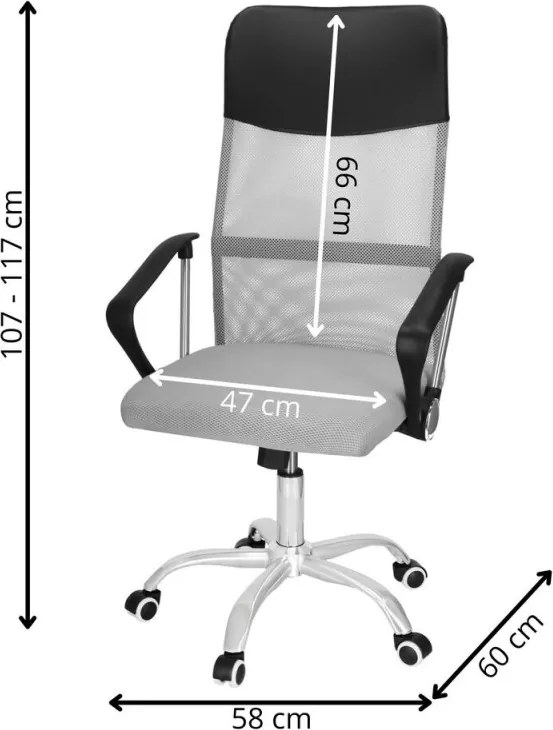Kancelářská židle ergonomická SPRINGOS HF0032 šedo-černá