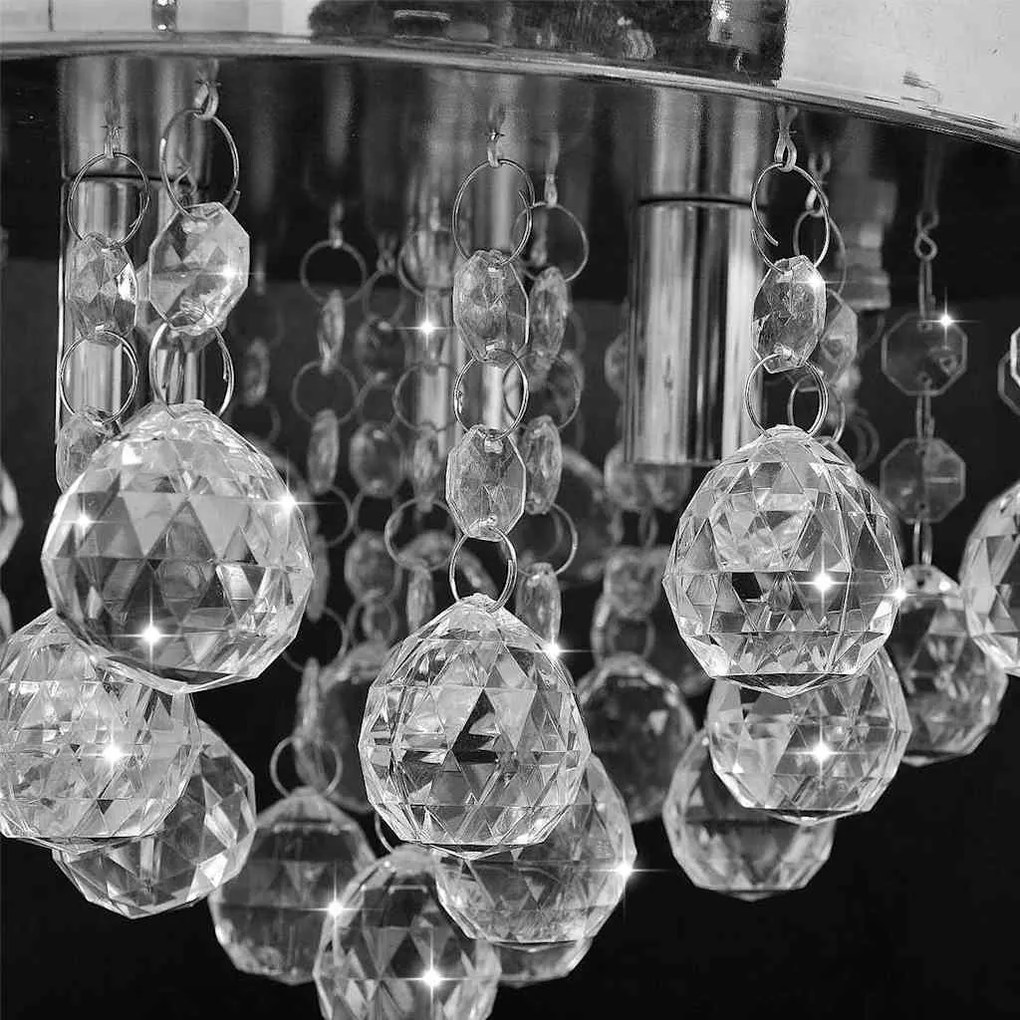 Visací stropní svítidlo křišťálový lustr chromový 240688