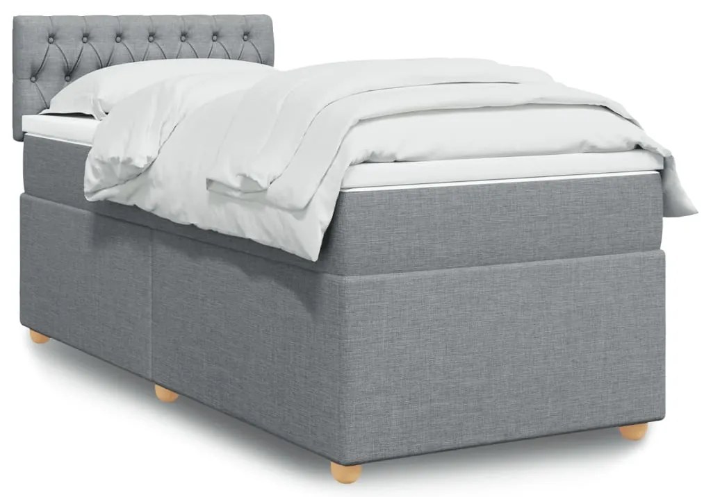Box spring postel s matrací světle šedá 80 x 200 cm textil 3288814