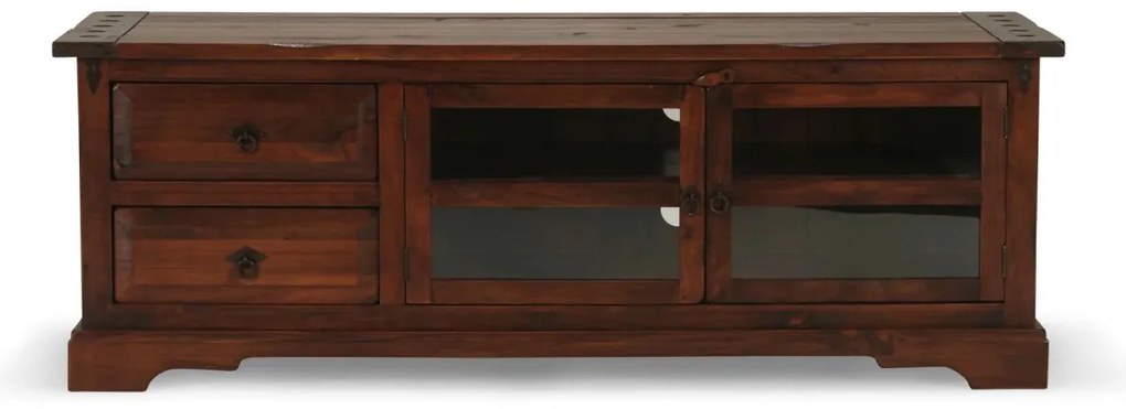 furniture-nabytek.cz - Masivní TV stolek Catello z borovice, lakovaný, hnědý