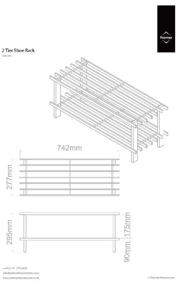 Botník z jedlového dřeva ve světle přírodní barvě 74x30x27 cm Parker – Premier Housewares