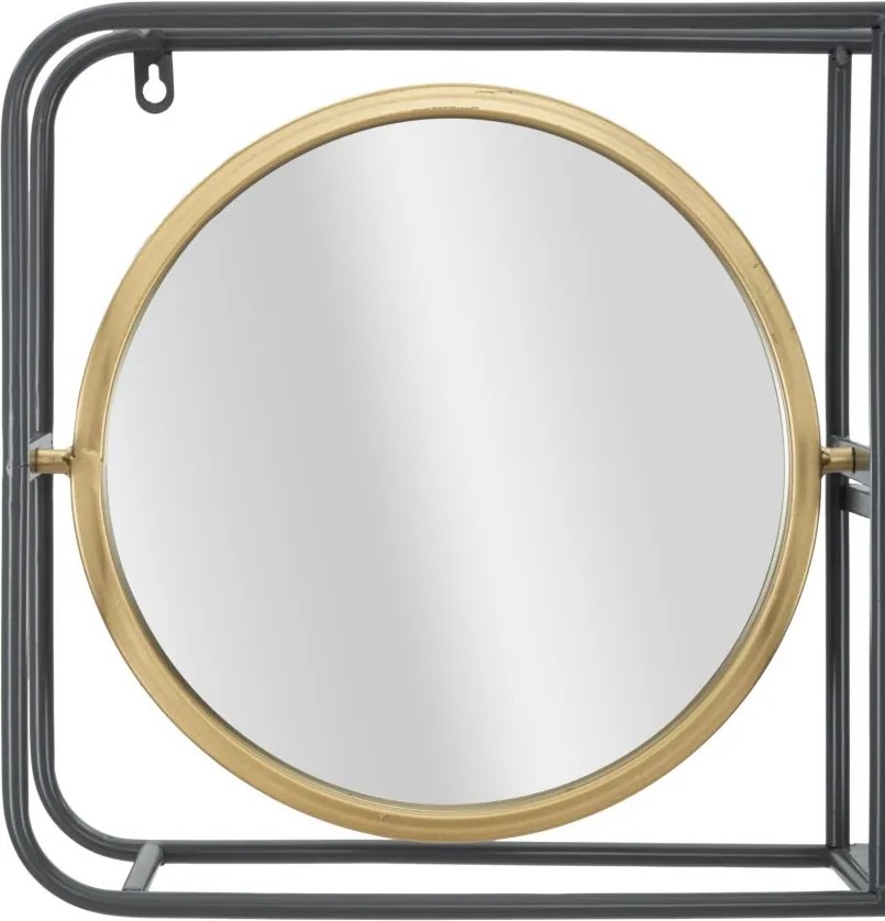 Nástěnné kulaté zrcadlo s policemi Mauro Ferretti Ghezzi, 74,5x12x35 cm