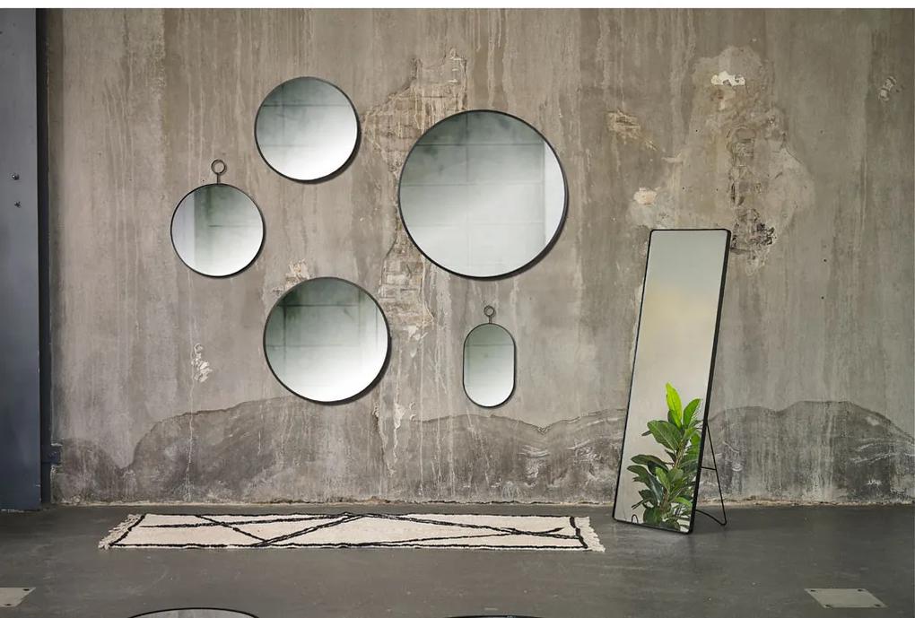 Villa Collection Kulaté zrcadlo s kovovým rámem Vardo Black 80 cm