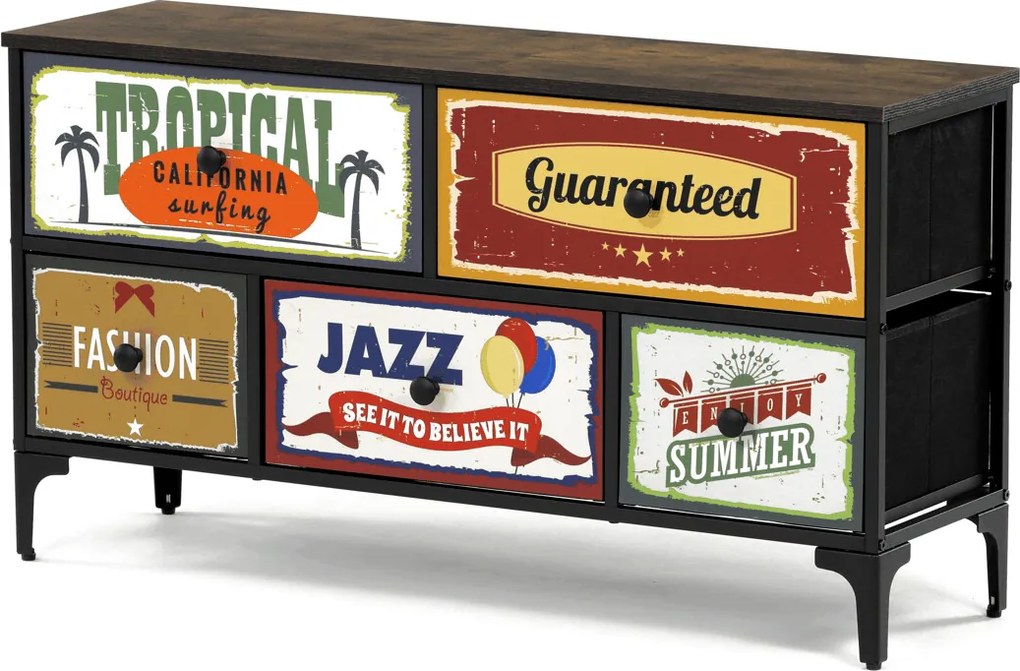 Retro komoda LINEA - old wood / MDF