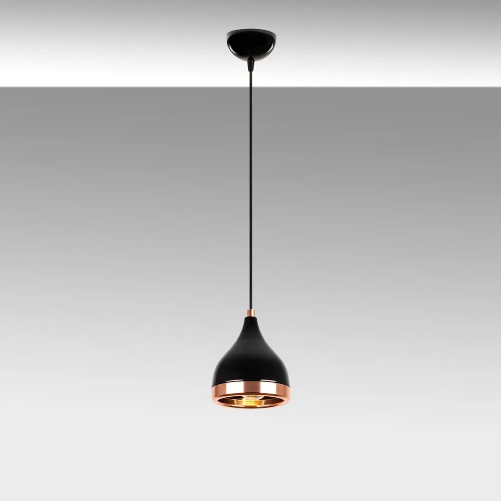 Černé/v měděné barvě závěsné svítidlo ø 14 cm Yildo – Opviq lights