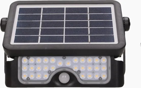 Solární reflektor ORNO AD-SL-6108BLR4, 500lm, IP65, 4000K, 2x1500mAh, černá